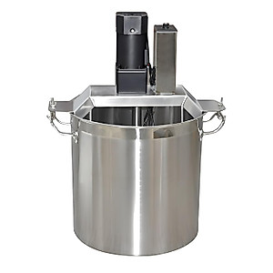 40L/10.5 Gal Automatic Food Mixer 110V 180W Stainless Steel Electric Mixer For Cooking Agitator Chocolate Paste Heat Mixing Machine Food Mixer Pot Seasoning Bottom Soup Sauce Stirrer