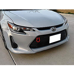 iJDMTOY Red Track Racing Style Tow Hook Ring Compatible With 2014-2016 Scion tC, Made of Lightweight Aluminum