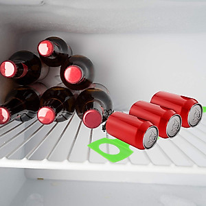 DOITOOL Foldable Water Bottle 2pcs Bottle Stacking Mat Foldable Silicone Bottle and Can Stacker Can Holder Rack Space Saver Organizer for Refrigerator Pantry Countertop Cabinet Green Soda Fridge