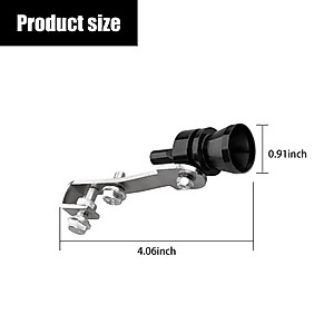 Jawmoy Pack-2 Car Turbo Whistle, Aluminum Turbo Sound Whistle Exhaust Muffler Sound Booster, 4.05" x 2.32" Car Roar Maker Tail Pipe Whistle for Most Cars, Motorcycles (Black)