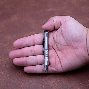 TACRAY Titanium Stylus Mini Pen, Bolt Action Small Pen with Branded Lamy Refill, Pocket Clip EDC Pen for Touch Screens