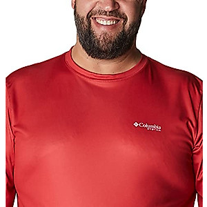 Columbia Men's Standard Terminal Tackle PFG Fish Flag LS, Red Spark/White, X-Large