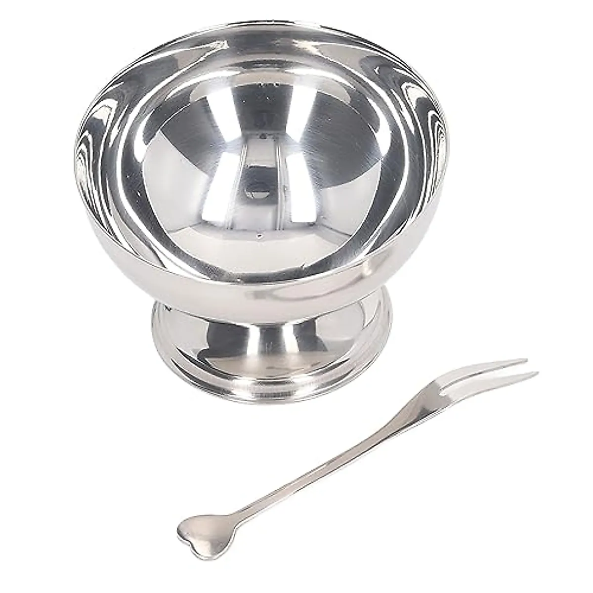 Haofy Ice Cream Bowl Trifle Tasting Bowls Easy To Rust Resistant Durable Elegant With Fork For Restaurant (150ml)