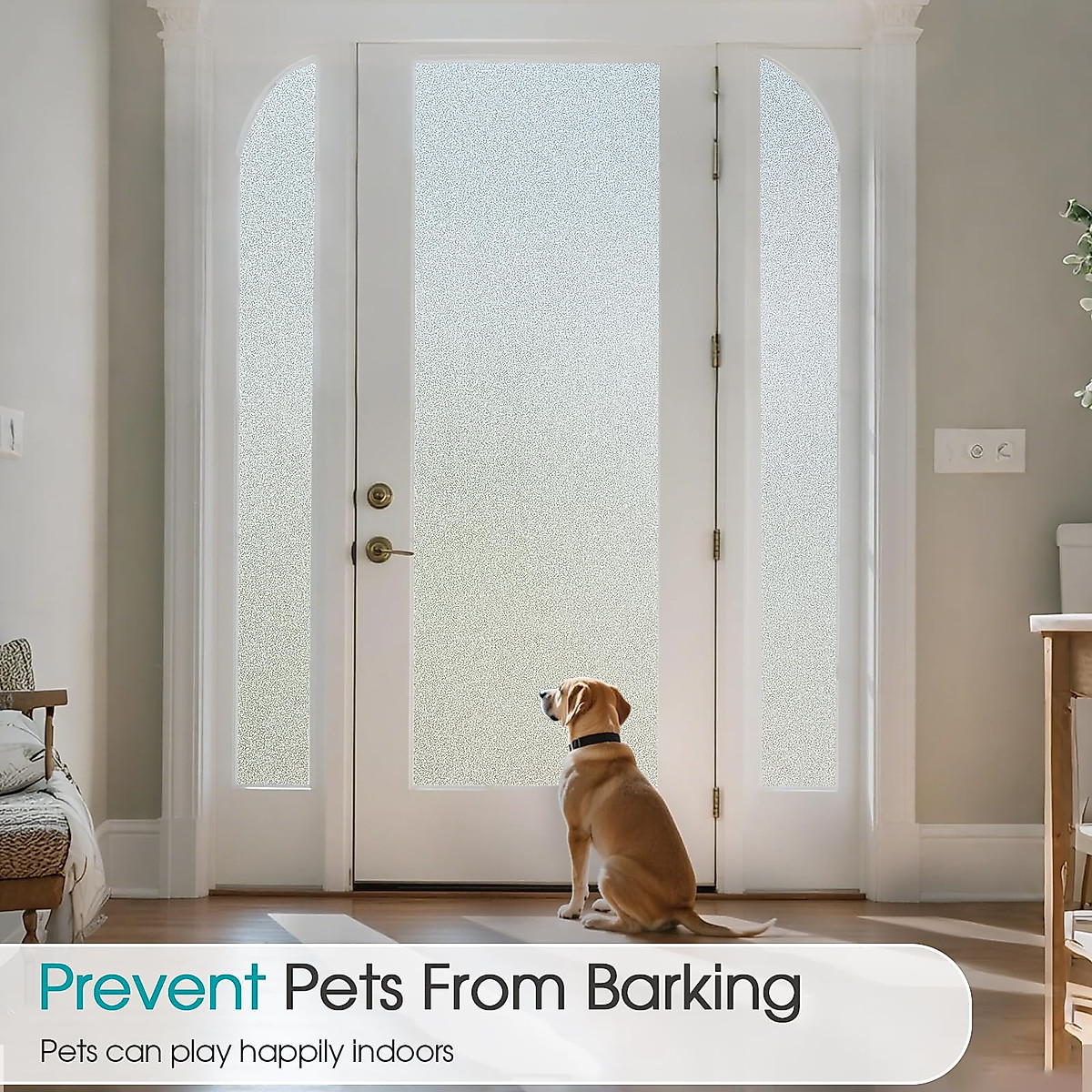 Coavas Window Privacy Film Frosted Glass Window Film Non Adhesive Static Cling Window Tint Film for Bathroom Door Vinyl Frosting Stickers Heat Control Home Winter Coverings(17.5 x 78.7 Inch, Pure)