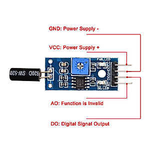 uxcell® Angle Sensor Module SW-520D Ball Switch Tilt Sensor Module for Arduino