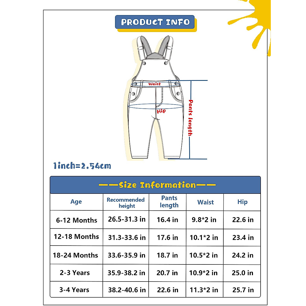 KIDSCOOL SPACE Baby & Little Boys/girls Plaid Lining Denim Overalls Jeans,Light Blue, 6-12 Months