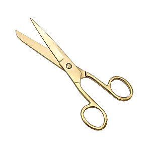 7 Inch Gold Shears Knife Edge Craft Tailor Scissors Heavy Duty Stainless Steel Professional Fabric Dressmaker Shears for Cutting Fabric, Cloth, Leather, Canvas, Denim (Gold)