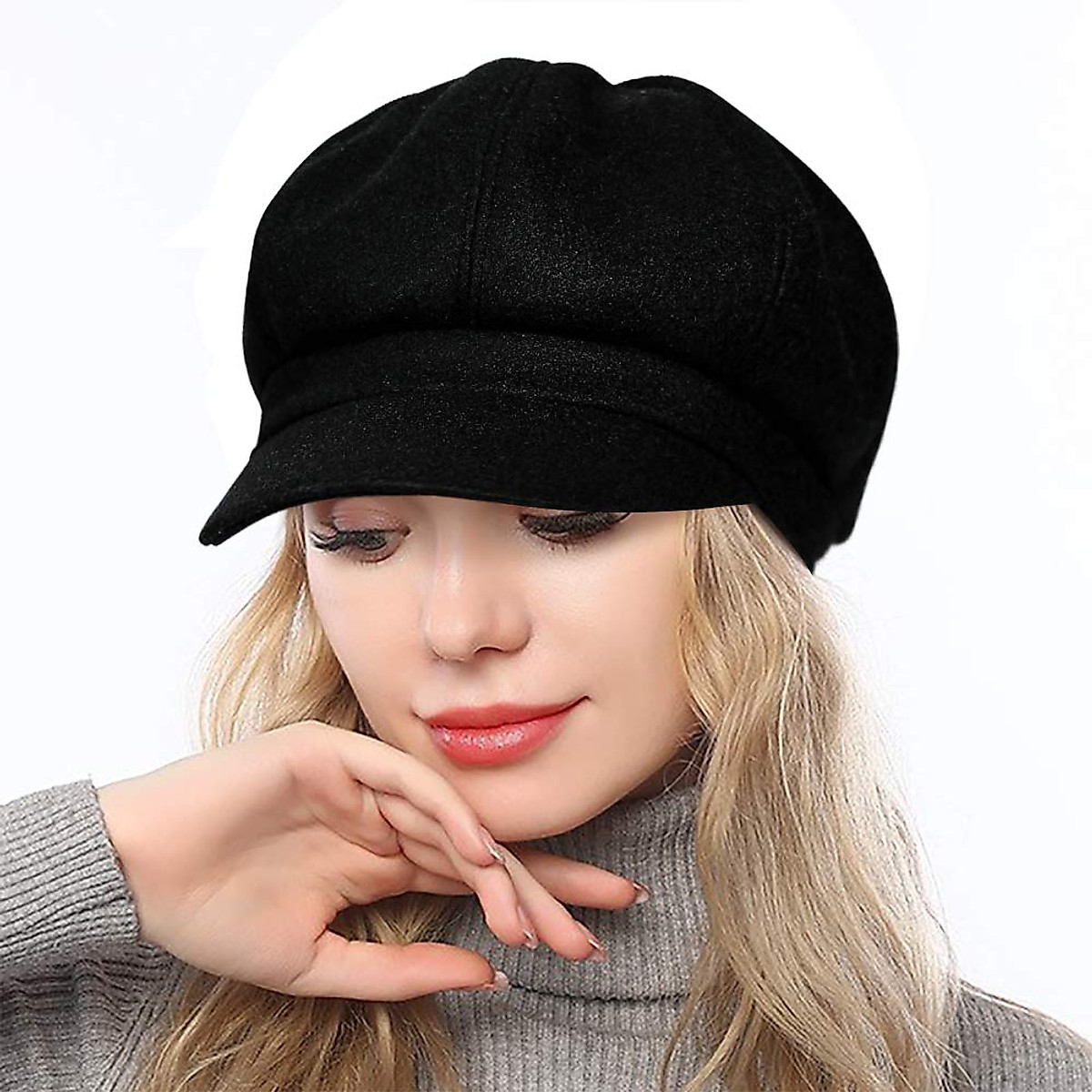 PanPacSight Women's Newsboy Hats Fall Wool Cabbie Beret Tweed Girls Paperboy Cap
