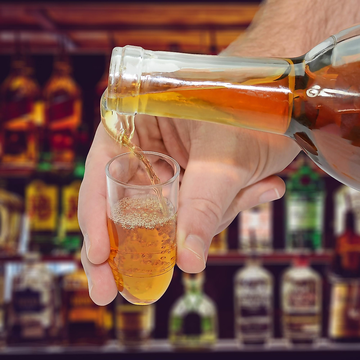 Fairly Odd Novelties Shot Glass Ammo Belt: 8 Bullet Shaped Plastic Shot Glasses w/Lids Military Gag Gift