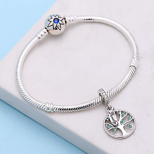 SOUKISS Family Tree of Life Charms 925 Sterling Silver Love Family Dangling Beads for Pandora Bracelet (Dangling)