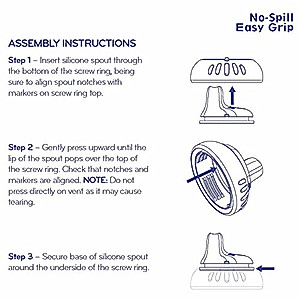 Nuby 2 Piece No Spill Easy Grip Trainer Cup 10 oz, Blue/Red