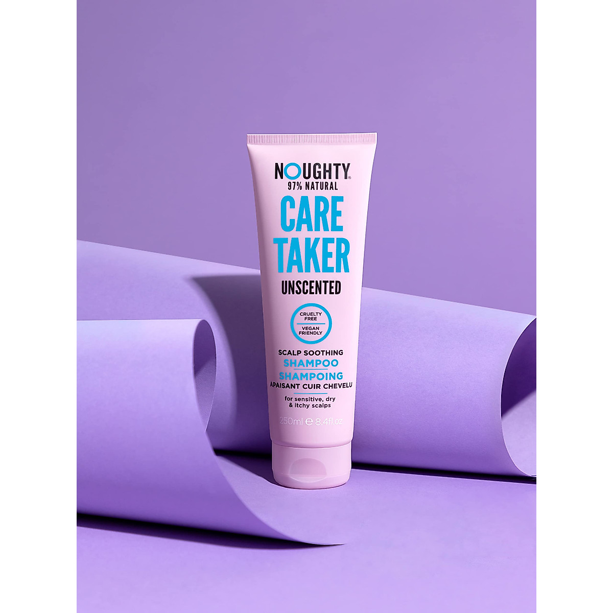 Noughty 97% Natural Care Taker Shampoo, Fragrance Free and Soothing for Dandruff Prone Sensitive Scalps, with Bisabolol and Oatmeal Extract, Sulphate Free Vegan Haircare 250ml