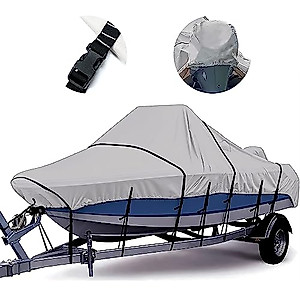Tuszom Waterproof Center Console Boat Cover, Heavy Duty 900D Marine Grade Polyester Canvas Center Console Cover