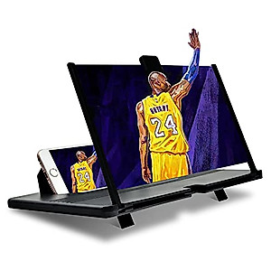 12" Screen Magnifier for Cell Phone, Phone Magnifying Screen 2022 Upgraded HD 3D Phone Screen Amplifier Phone Stand with Screen Enlarger Compatible with All Smartphones for Movies Videos Gaming