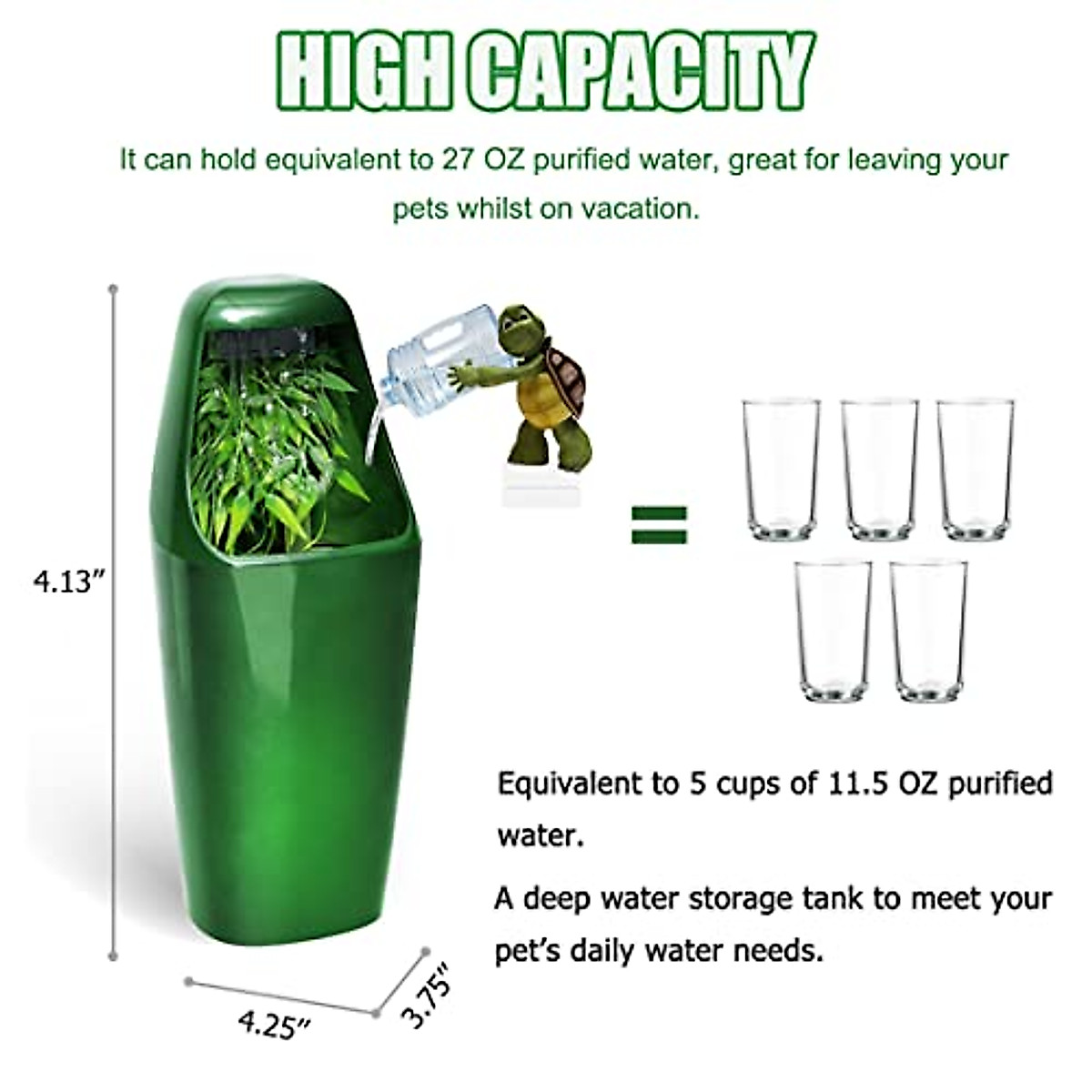 Automatic Reptile Waterfall Fountain Dripper - Adjustable Reptile Water Dispenser Chameleon Cantina Drinking Fountain for Amphibians Insects Lizard Turtle Snake Spider Frog Gecko