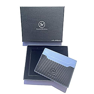 Motorsport Wallet - slim carbon fiber leather with RFID protection card case (Powder Blue)