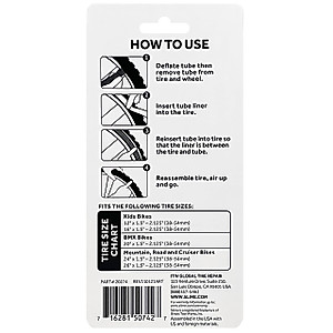 Slime 20274 Bike Tube Flat Protectors and Liners, Lightweight, fits 12-26 x 1.5″-2.125″, Flat Proof for 2 Tires