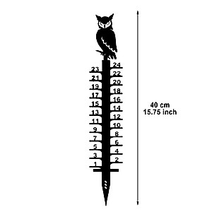 48 Inch Digital Level Gift 24cm Snowflake Snow Measuring Instrument Snowmobile Snow Measuring Instrument Metal Snow Measuring Ruler Outdoor Garden Ornament Hoop House (Black, One Size)