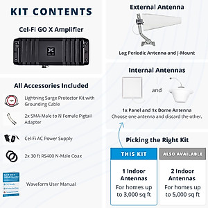 CEL-FI GO X G32 | Cell Phone Booster for Home | 4G, 5G, AT&T, Verizon & T-Mobile | Up to 15,000 Sq Ft Coverage | 100 dB Cell Phone Signal Booster | FCC Approved | 1 Antenna Kit