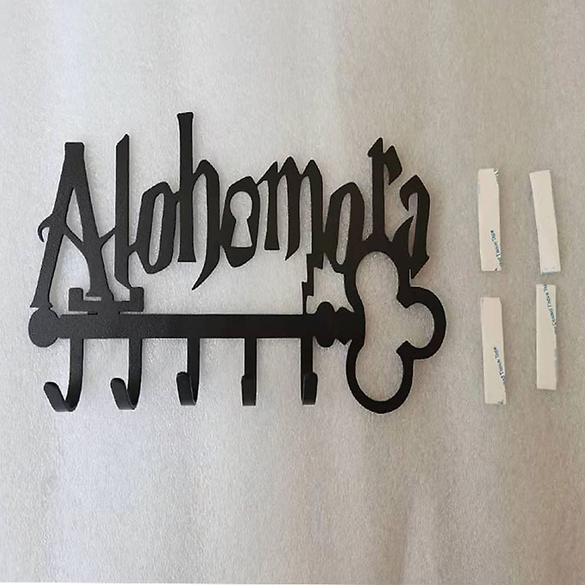 KODASW Halloween Metal for Key Holder wih 5 Hooks Iron Art Wall Mount Adhesive Black Ha Black Iron