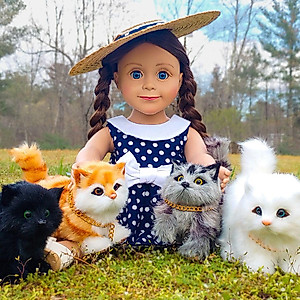 THE QUEEN'S TREASURES 18 Inch Doll Pets, Tabby Kitty Cat is The Perfect Furry Companion, Doll Toy Compatible with American Girl Dolls