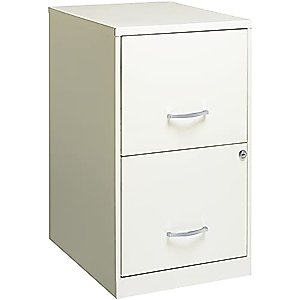 Hirsh Industries Space Solutions 18in 2 Drawer Metal File Cabinet Pearl White