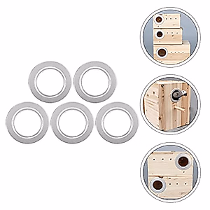 balacoo 5pcs Bird Wood Box Predator Hole Bird Breeding Cage Ring Guard Metal Anti Bite Bird Nest Box Ring 105mm