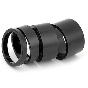 VBESTLIFE 4Pcs/Set Headset Spacers Aluminum Alloy Front Fork Washer 5 10 15 20mm Headset Stem Washer Gasket Replacement for Mountain Road Bike(Black) and Spare Parts