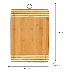 Kitchen Details Bamboo Cutting Board | Medium | Dual Sided Surface | Ultra Thick | Cut Resistant | Drip Edge