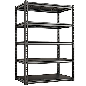 REIBII 72"H Garage Shelving Load 2500 Lbs Garage Storage Shelves Heavy Duty Shelving 5-Tier Adjustable Garage Shelves Sturdy Metal Shelves for Storage Garage Shelf Industrial Shelving 72"H x36"W x18"D
