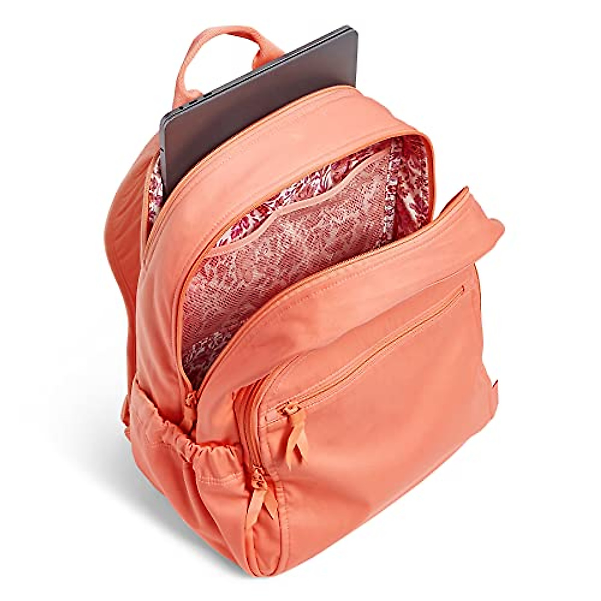 Vera Bradley Women's Cotton Campus Backpack, Desert Flower Pink - Recycled Cotton, One Size