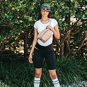 Zomee Multi-Functional Fanny Pack for Wearable Breast Pumps and Portable Diaper Changing Mat- Eco-Friendly and Stylish (TAN)