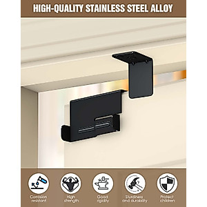 Door Locks for Kids Safety,Child Proof Interior/Exterior Door Lock of Top,Made of Durable Metal for Toddler,Perable from Both Sides,Prevent Pet or Baby from Entering Bedroom & Basement(Black,1 Pack)