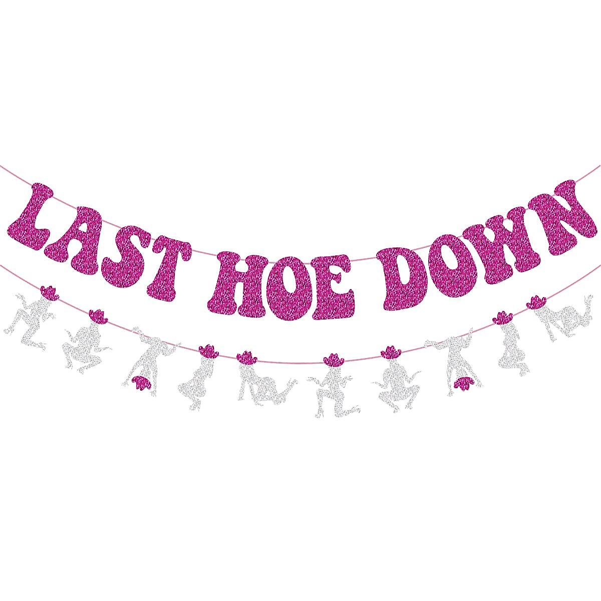 Wulagogo Last Hoedown Space Cowgirl Bachelorette Party Banner, Western, Hot Pink, 7.0 inches x 6.0 inches