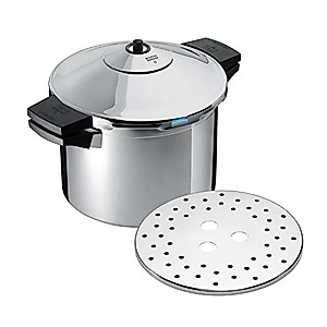 Kuhn Rikon DUROMATIC® Pressure Cooker 8.75” 6.3 qt family of 4 with side handles to save space