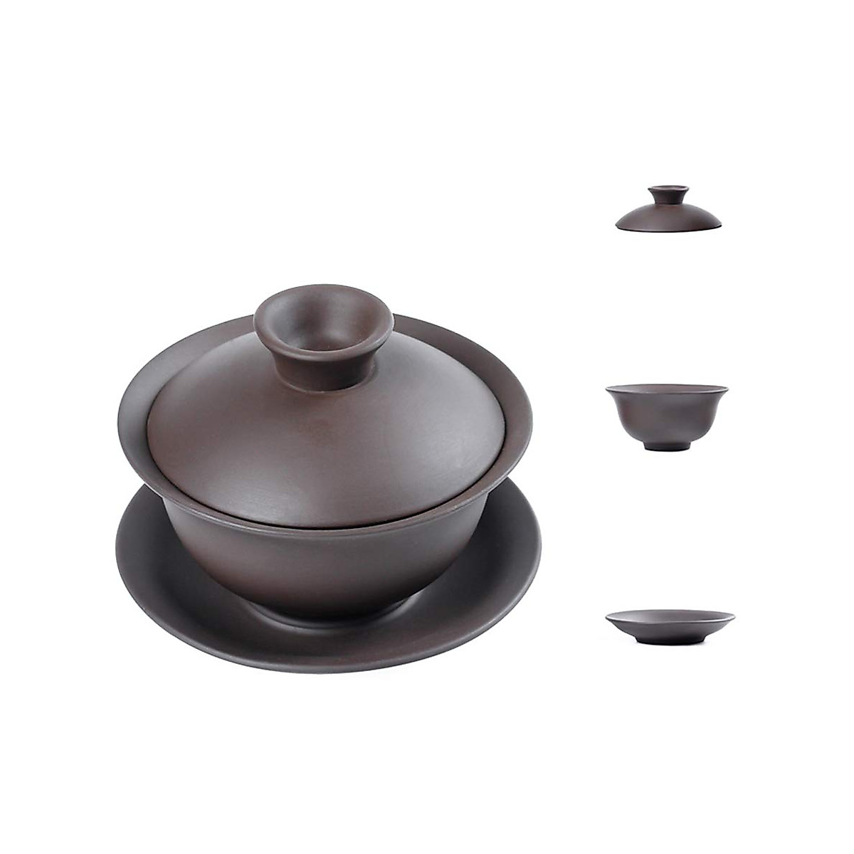 Chinese Yi Xing Purple Clay Gaiwan Tea Cup