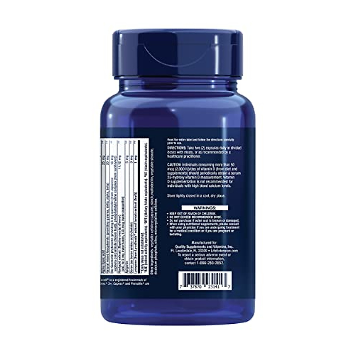 Life Extension Two-Per-Day High Potency Multivitamin & Mineral Supplement - Vitamins, Minerals, Plant Extracts, Quercetin, 5-MTHF, Folate & More - Gluten-Free, Non-GMO - 120 Capsules