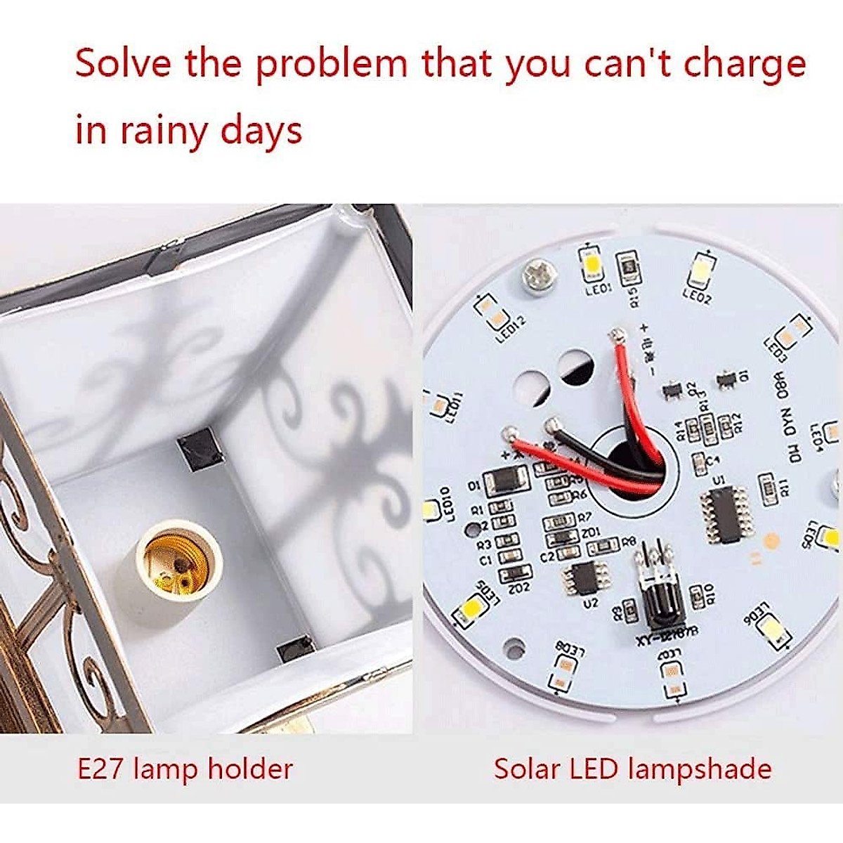 Outdoor Lamp Post Light Fixture Exterior Pole Lantern Solar Waterproof Column Headlights, Home Garden Community Lawn Lights, Die-cast Aluminum Anti-rust Lighting Lights,acrylic Lamp Shade Landscape Li