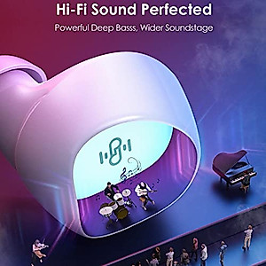 Wireless Earbuds 021,Bluetooth 5.2 with 4 Mics Super Lightweight Bluetooth Earbuds, IPX7 Waterproof, Playtime: 6hrs + 30hrs, Backup Power for On-The-Go (White Color)