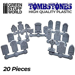 Greenstuff World Miniature Accessories: Tombstones Graveyard Terrain Set