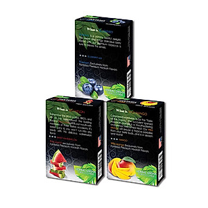 Fantasia Nicotine-Free Hookah, Hookah Shisha Flavors, Tobacco & Nicotine Free, Fruit Variety Pack, 50-Gram (Pack of 3) F3