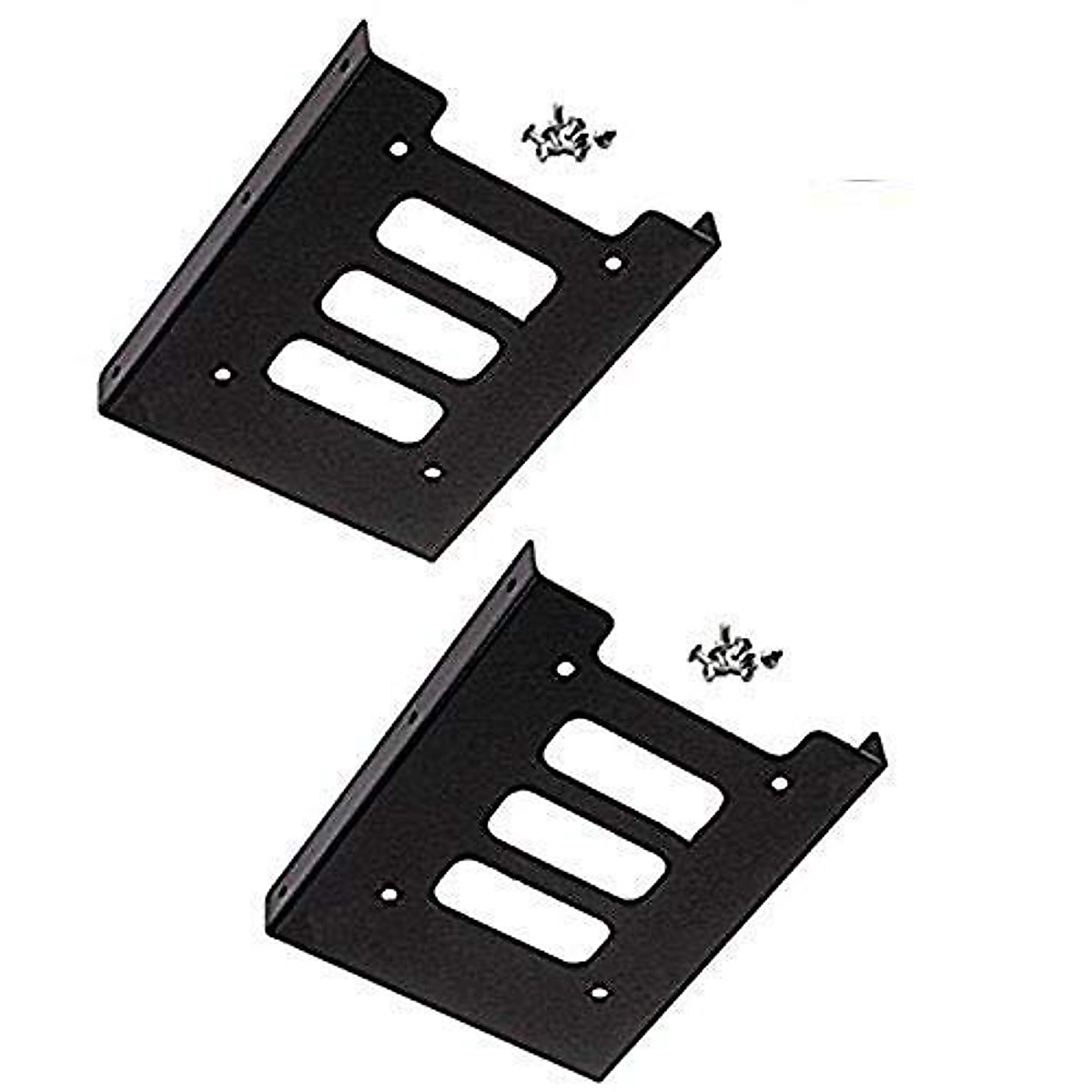 iMBAPrice (Pack of 2) 2.5" To 3.5" Bay SSD HDD Notebook Hard Disk Drive Black Mounting Bracket Adapter Tray Kit