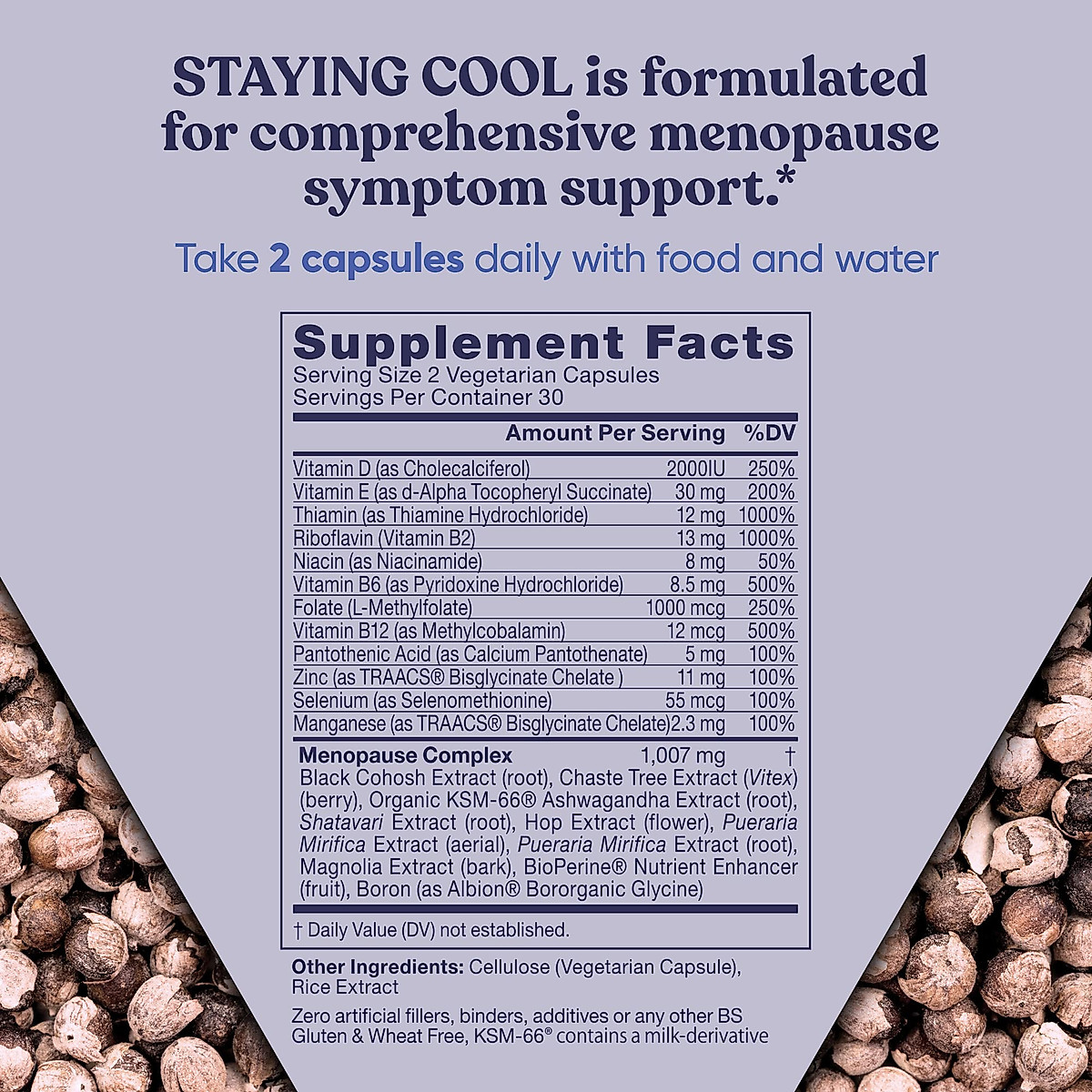 Staying Cool Menopause Supplements for Women – Hormonal Hot Flashes, Weight Support, Night Sweats – Vitex Chaste Tree & Black Cohosh Pills for Natural Relief – 60 Vegetarian Soft Capsules