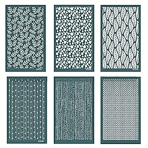 CHBC Silk Screen for Polymer Clay, Reusable Silk Screen Stencils for Polymer Clay, Printing on Clay & Other Jewelry Making Clay Earrings Decoration (1#)