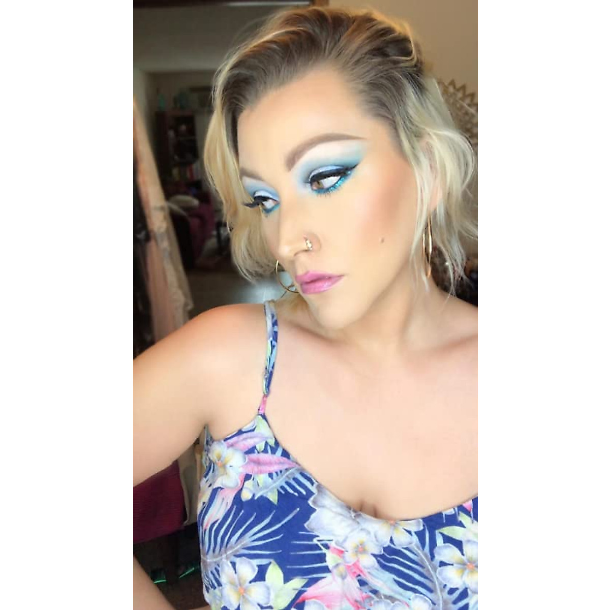 3 Round CZ Set Rose Gold IP Plated 316L Surgical Steel WildKlass Hoop Ring for Nose & Ear Cartilage (Clear)