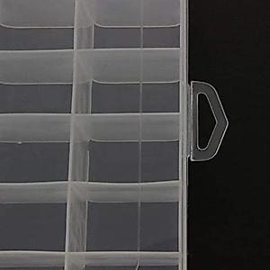 Juvielich Clear Plastic Organizer Box, 36 Fixed Grids Storage Container Jewelry Box for Beads Art DIY Crafts Jewelry Fishing Tackles 10.83"x7.4"x1.77"(LxWxH)