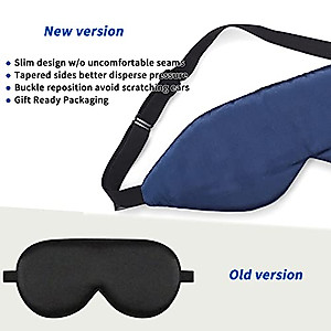 Alaska Bear Organic Mulberry Silk Sleep Mask Luxury and Lustrous Eye Cover for Sleeping, Gift Ready Packaging (Twilight Blue)