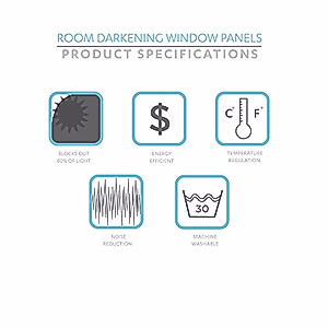 Lush Decor Edward Trellis Curtains Room Darkening Window Panel Set for Living, Dining, Bedroom (Pair), 84” x 52”, Black