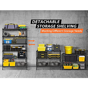 Garage Storage Shelves, 6000 Lbs Capacity NSF Certified Heavy Duty Garage Shelving with Wheels, 6 Tier Adjustable Metal Shelving for Garage Basement, Storage Rack Utility Shelf 48"Lx 18"Wx 78"H