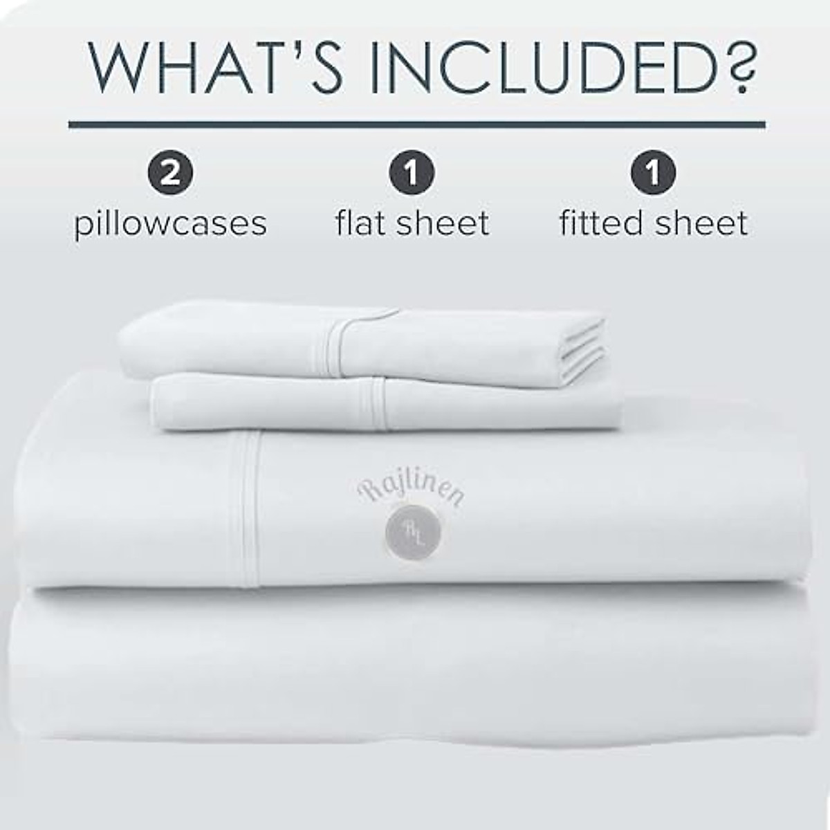 King Size Bed Sheets - 600 Thread Count Egyptian Cotton - 15 Inch Deep Pocket Fitted Sheet - Cooling Sheets - 4 Piece Premium Sheet Set for King Bed - White Solid